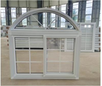 China 80mm UPVC Single Double Glass Sliding Window with Screen Net and Crescent Lock PVC Sliding Windows for sale