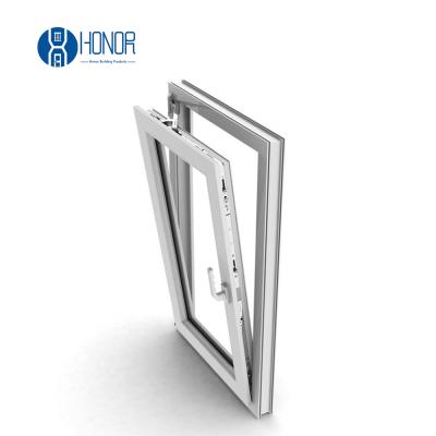 China Hot Sale UPVC Casement Tilt Turn Window with Double Glazing for sale
