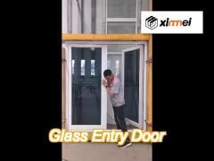 Dubbelopende PVC glazen deuren wit raam met dubbele drievoudige glazen