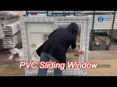 Europese stijl horizontale PVC schuifruimte orkaanbestendige glazen ramen
