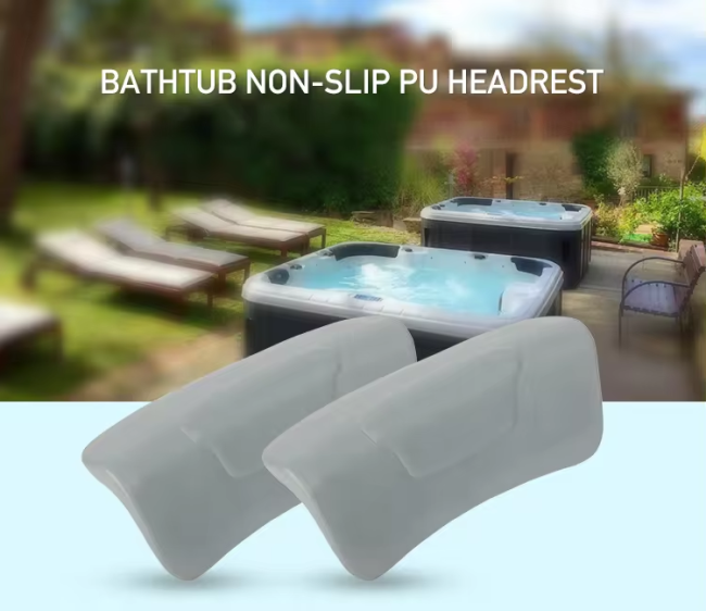 Waterproof polyurethane bathtub pillow in various colors