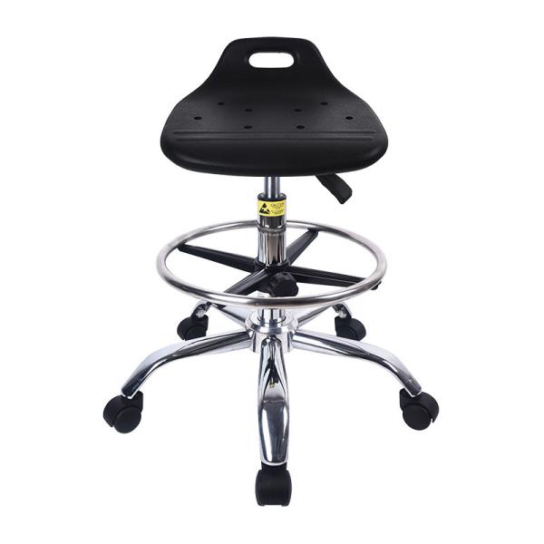 Quality SGS Adjustable Industrial Anti Static Lab Chair Pu Foam Rolling Saddle Stool for sale