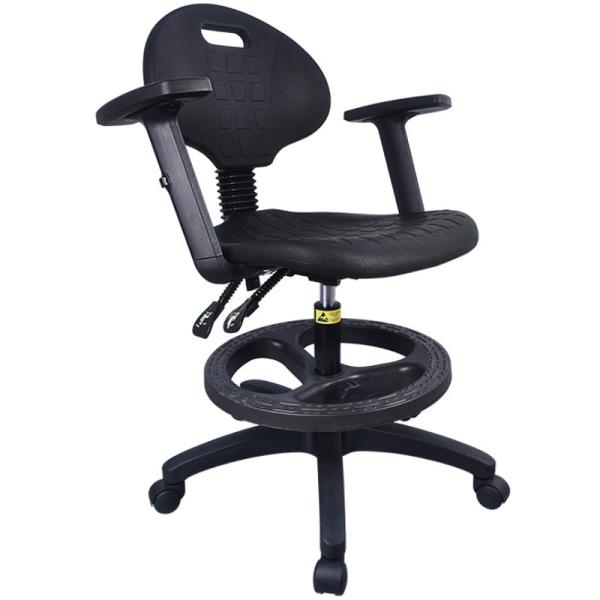 Quality Self Skinning Adjustable Lab Stool Polyurethane Foam Esd Chairs With Wheels for sale