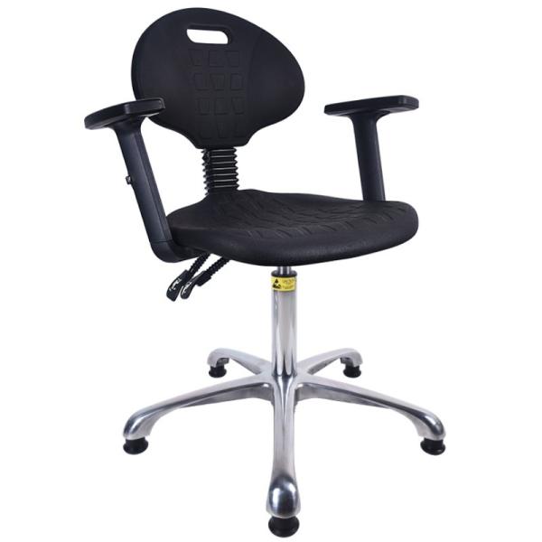 Quality Self Skinning Adjustable Lab Stool Polyurethane Foam Esd Chairs With Wheels for sale