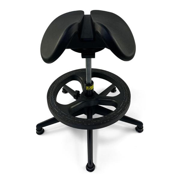 Quality Anti Static Black PU Office Chair Customized Logo Office Lab Chairs With Wheels for sale