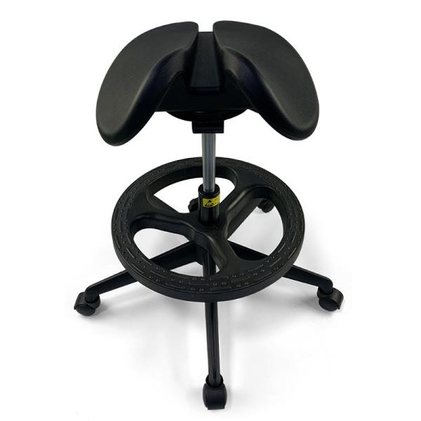 Quality Anti Static Black PU Office Chair Customized Logo Office Lab Chairs With Wheels for sale