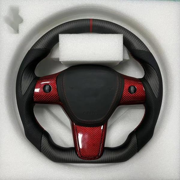 Quality OEM ODM PU Steering Wheel Real Carbon Fiber Custom Racing Steering Wheels for sale