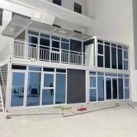 China Commercial Flat Pack Container House with 50-100mm Rock Wool Sandwich Panels | 3500x8000mm Size Options for sale