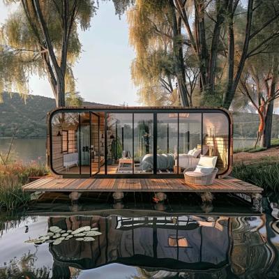 China Customized Style Prefab Apple Cabin voor Lakeside Retreat House for sale