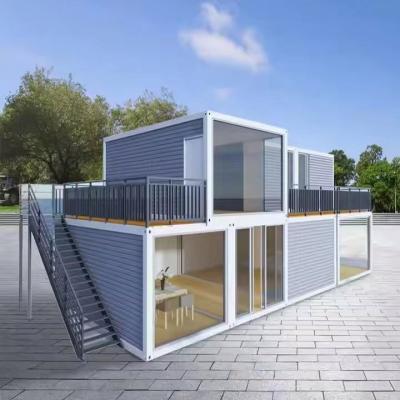 China Flat Pack Container House Steel Structure and EPS Sandwich Panel Wall and Aluminum Sliding Door with Lock for sale