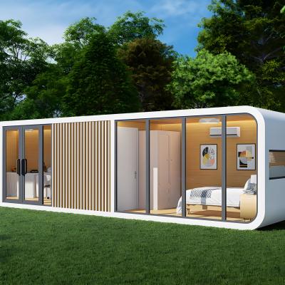 China Vervaardiger Mobiele Apple Cabin Aluminium Groen Prefab Huis Op Wielen Pod Soundproof Voor Kamperen for sale