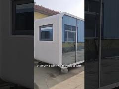 20/40 Ft Prefab Apple House Tuin Living Container Huis met buiten glazen muren Apple Cabin 20 Ft Container Office