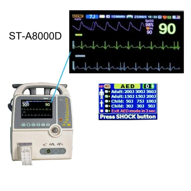 St-A8000d Aed Machine Cardiac Defibrillator Automatic External Biphasic Defibrillator for Adult/Pediatric