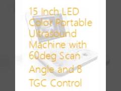 15 Inch LED Color Portable Ultrasound Machine with 60deg Scan Angle and 8 TGC Control