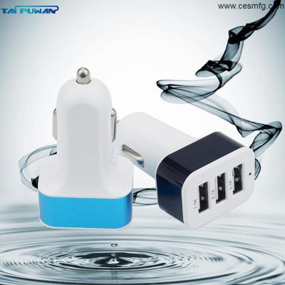 China Fast Car Charger Qc 3.0, Wholesale Usb Car Charger Adapter, 3 In 1 Car Charger Usb Cell Mobile Phone Charger for IPhone for sale