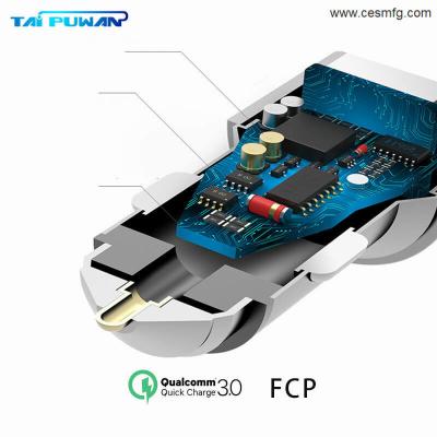 China Top Quality QC3.0 6.2A Turbo USB Car Charger Quick Charge Car-charger Dual USB Car Mobile Phone Charger for sale