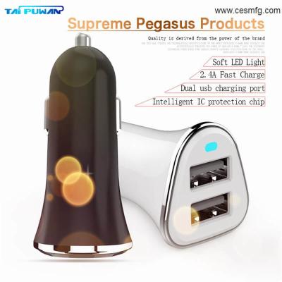 China Car Charger USB 2 ports Car Chargers Dual USB 5V 3.4A fast charge Full Compatible safe Cell Phone Car Charging for sale