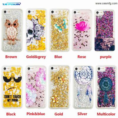 China Transparent phone cases Fun Glitter Star Quicksand Liquid Phone Back cover For Iphone 5 6 6s plus 7 7plus 8 8plus x Sams for sale