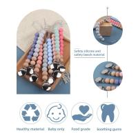 China Eco Friendly Pacifier Chain Clip Holder Dummy Loop Silicone Teether Bead Holder for sale