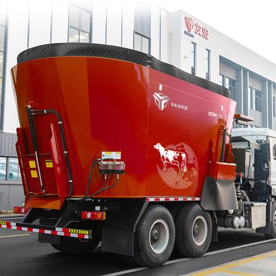 China 21 m³ Capacity Dual-Auger Truck-Mounted TMR Feed Mixer with NM400 Steel for Large Livestock Ranches for sale