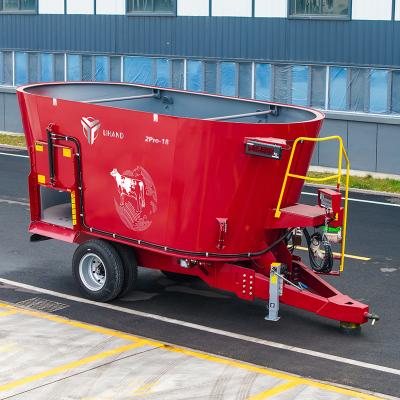 China 18 m³ High-Capacity Vertical TMR Mixer Wagon with Reinforced Axle and Dual-Auger System for Dairy and Beef Farms for sale