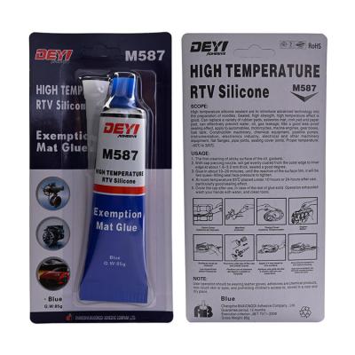 China Fabricante de juntas de silicone RTV resistente a óleo de alta temperatura em cor azul com certificado SGS à venda