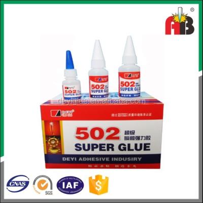 China Instant Adhesion Solutions Clear 502 Super Glue ISO SGS ROHS MSDS gecertificeerde lijm Te koop