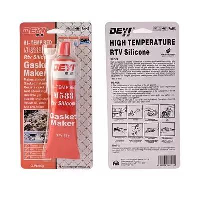 China Red RTV Silicone Gasket Maker Acid Acetic Sealant Adhesive 85g Tube For Metal Flange for sale