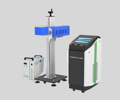 China Glass Tube Flying C02 Fiber Laser Marking System 60w 80w Energy Saving Water Cooling for sale
