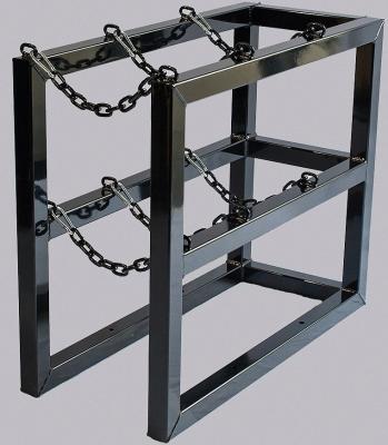 Cina Scaffale di verniciatura della bottiglia del cilindro del nero di Fab Steel Gas Cylinder Rack del metallo in vendita