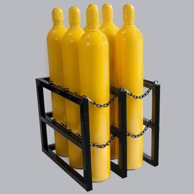 Cina Scaffale di verniciatura della bottiglia del cilindro del nero di Fab Steel Gas Cylinder Rack del metallo in vendita