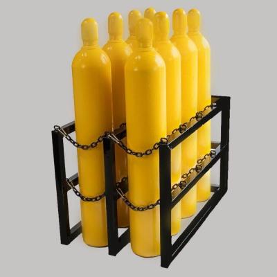 Cina Scaffale di verniciatura della bottiglia del cilindro del nero di Fab Steel Gas Cylinder Rack del metallo in vendita