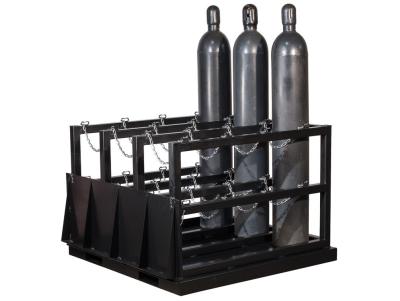 Cina Scaffale di verniciatura della bottiglia del cilindro del nero di Fab Steel Gas Cylinder Rack del metallo in vendita