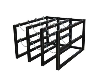 China 9 Tank Gas Cylinder Rack 3 Wide By 3 Deep Air Cylinder Storage Rack for sale