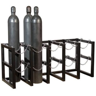 China 6 Cylinder O2 Bottle Rack 2 Wide By 3 Deep Compressed Gas Bottle Rack for sale