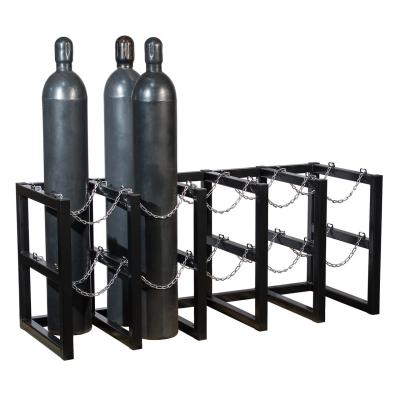 China Van de het Gasfles van de staalketting Pallet 12 de Cilinderpallet van de Tankszuurstof met Helling Te koop