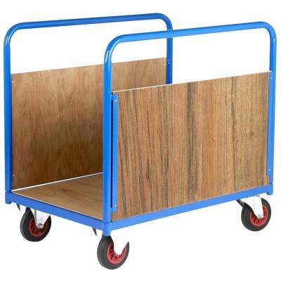 China Substantial Timber Panel Trolley 500KG Platform Cart With Sides zu verkaufen