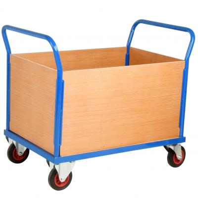 China Substantial Timber Panel Trolley 500KG Platform Cart With Sides zu verkaufen