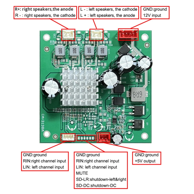 CA-3138A amplifier board close-up