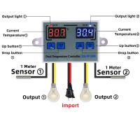 China Dual LED Digital Thermometer Controller Electric Heating 220V for sale