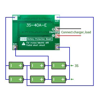 China CA-3S-40A Li-Ion Lithium Battery Charger Lipo Cell Module PCB BMS Protection Board For Drill Motor 12.6V With Balance for sale