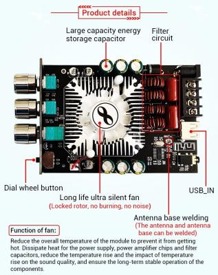 中国 ZK-1602T 2*160W 2.0チャネル デジタルパワーアンプ モジュール Dクラス オーディオステレオ BT 5.0 サブウーファーアンプボード ZK-1602T 販売のため