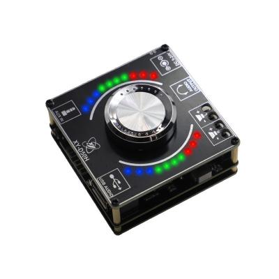 China TPA3116 Module 50W*2 Stereo HIFI Volume Spectrum Power Amplifier Board With Music Rhythm Lamp Private Mold for sale