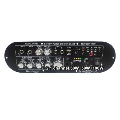 中国 D1000 2.1チャネル サブウーファー デジタルアンプボード 50W+50W+100W 12v ホーム パワーアンプ 高低音 再充電可能 販売のため
