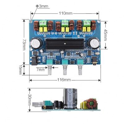 China 2.1channel Wireless Digital Power Amplifier Board 50Wx2+100W Channel High Power Audio Version 5.0 Amplifier Board for sale