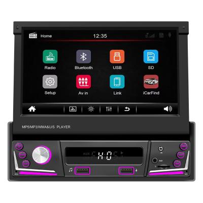 China 7-Inch Telescopic 1 Din Screen Car for MP5/MP3 Player Smart for BT Wireless Universal Card-Insertable Radio Carplay Android Auto for sale