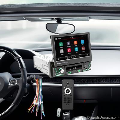 China 7-Inch Telescopic 1 Din Screen Car for MP5/MP3 Player Smart for BT Wireless Universal Card-Insertable Radio Carplay Android Auto for sale