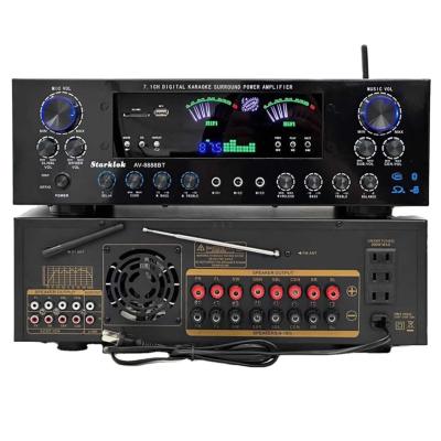 China AV-8888BT Professional 7.1 Channel 2000W Ultra-High Power Home Theater Amplifier BT Wireless Home KTV Surround Sound System for sale