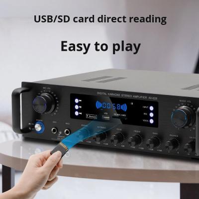 China AV-628 Professional 2.1 Channel 600W Home Coaxial Subwoofer Amplifier High-Power Model BT Fiber Optic Receiver Cross-Border for sale