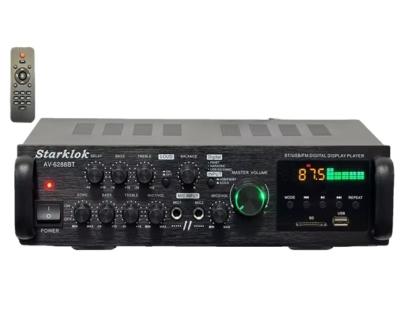 China AV-6288BT 1000W 2*500W High Fidelity Karaoke Amplifier Dual-Use 12V/220V AC/DC BT Wireless Plastic Material for sale